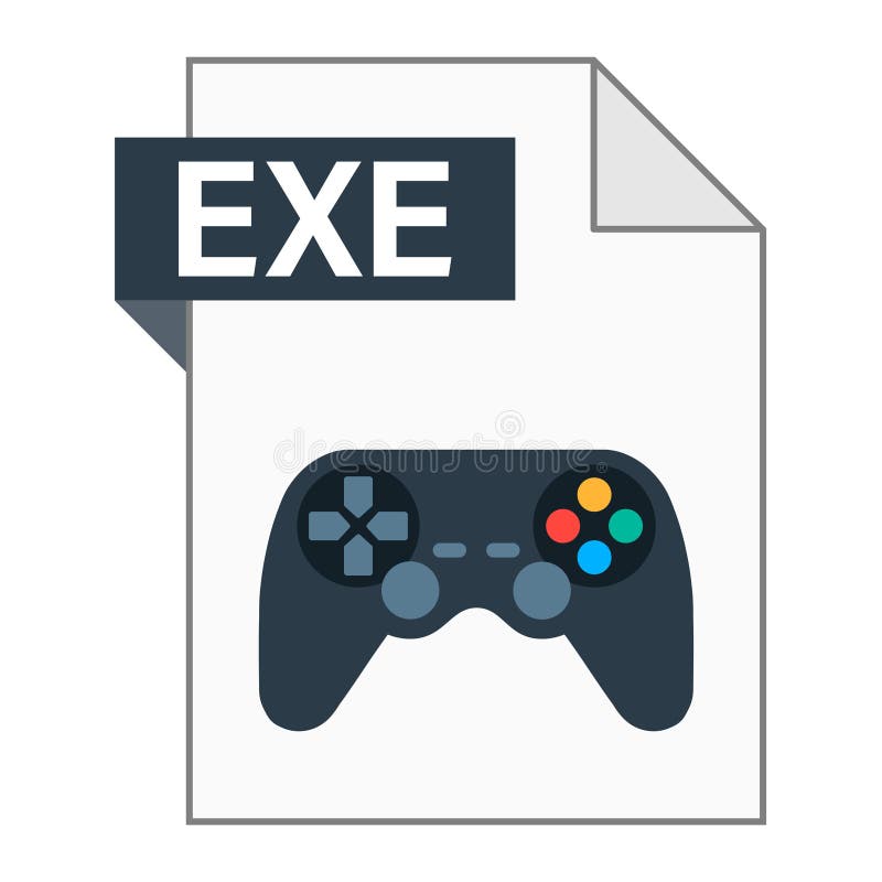 Modern Flat Design of EXE File Icon for Web Stock Vector - Illustration ...