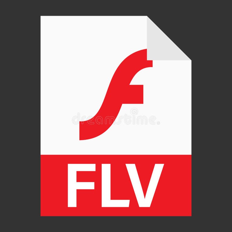 Modern Flat Design of FLV File Icon for Web Stock Vector - Illustration of media, type: 255952743