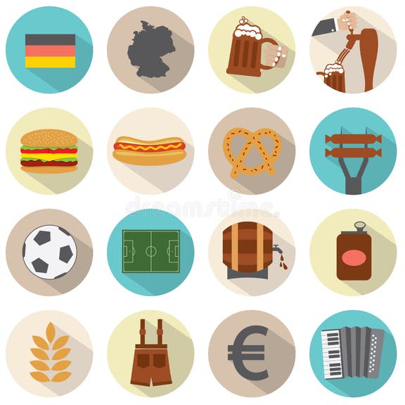 Modern Flat Design Germany Icons Set Stock Vector - Illustration of ...