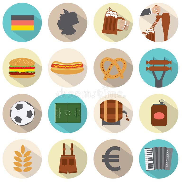 Modern Flat Design Germany Icons Set Stock Vector - Illustration of ...