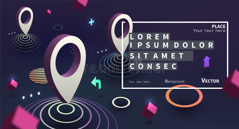 Modern Flat Design Gps Isometric with Geometric and Humen Elements ...