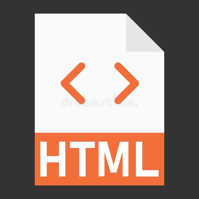Modern Flat Design of HTML File Icon for Web Stock Vector ...