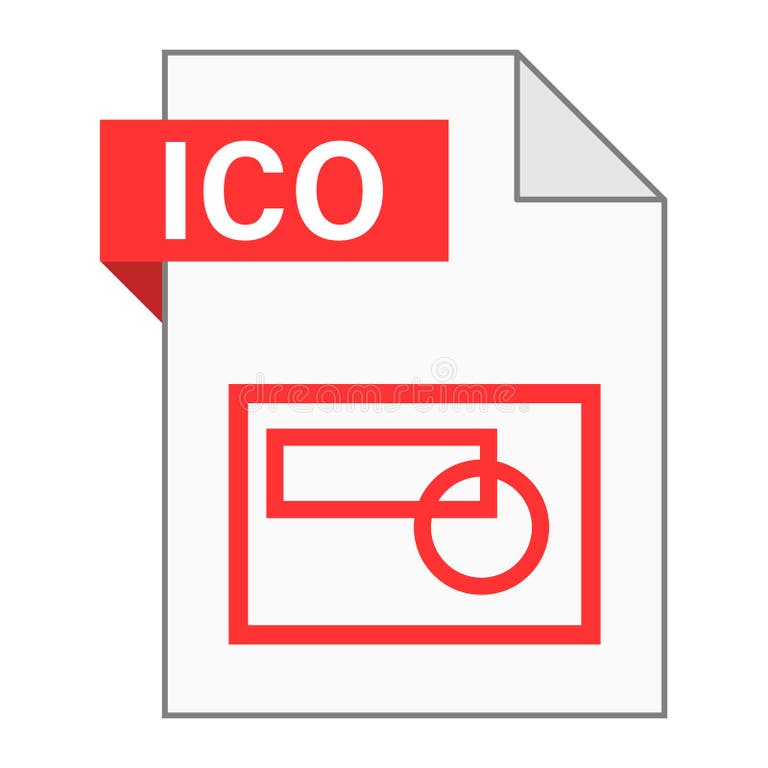 Modern Flat Design of ICO File Icon for Web Stock Vector - Illustration ...