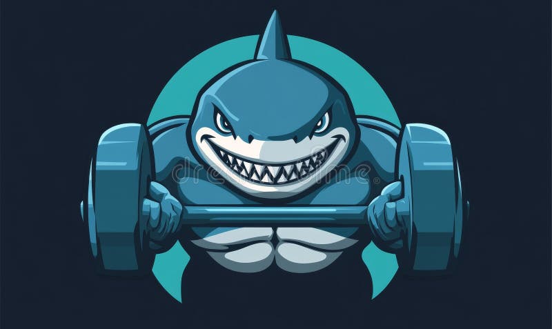 Modern Flat Design Illustration of a Boxing Shark Character As a Logo ...