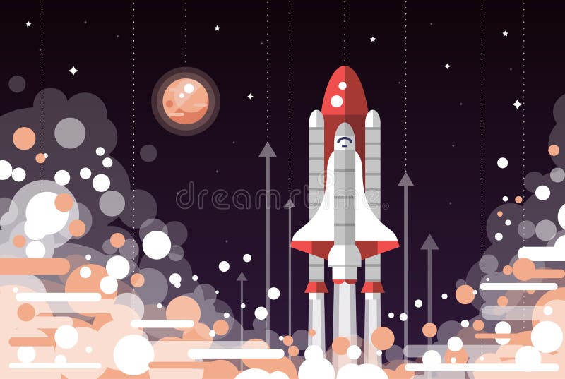 Modern Flat Design Illustration of Space Shuttle Stock Vector ...