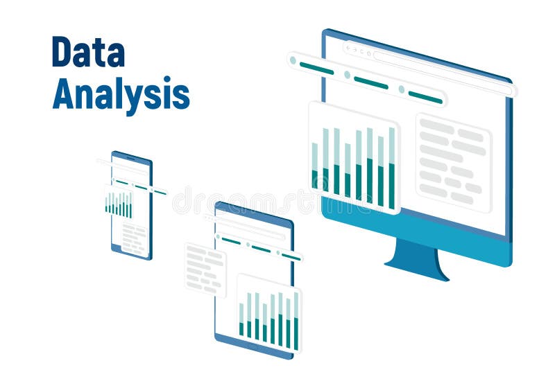 Modern Flat Design Isometric Concept of Data Analysis for Website and ...