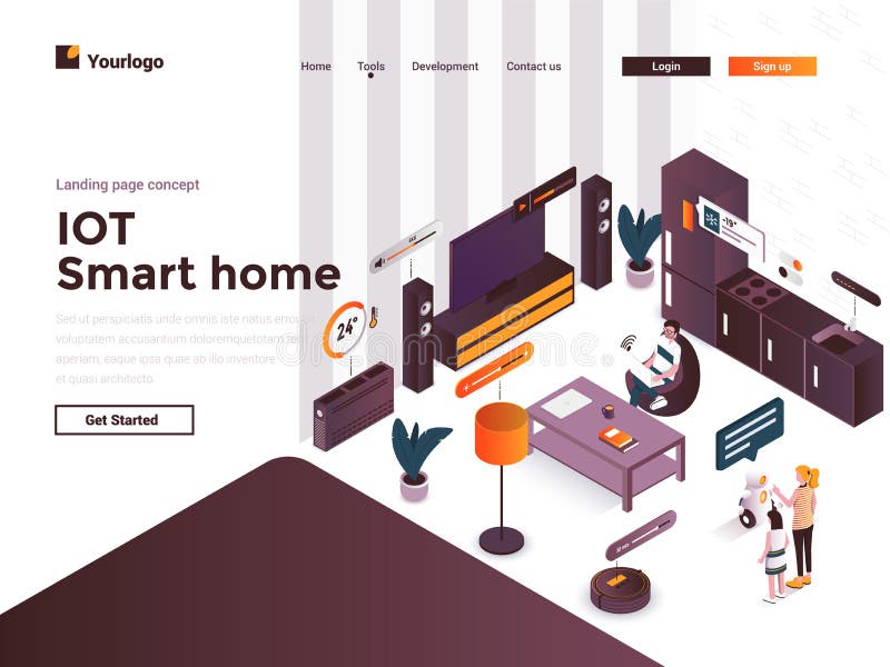 Flat Color Modern Isometric Concept Illustration - IOT Stock Vector ...