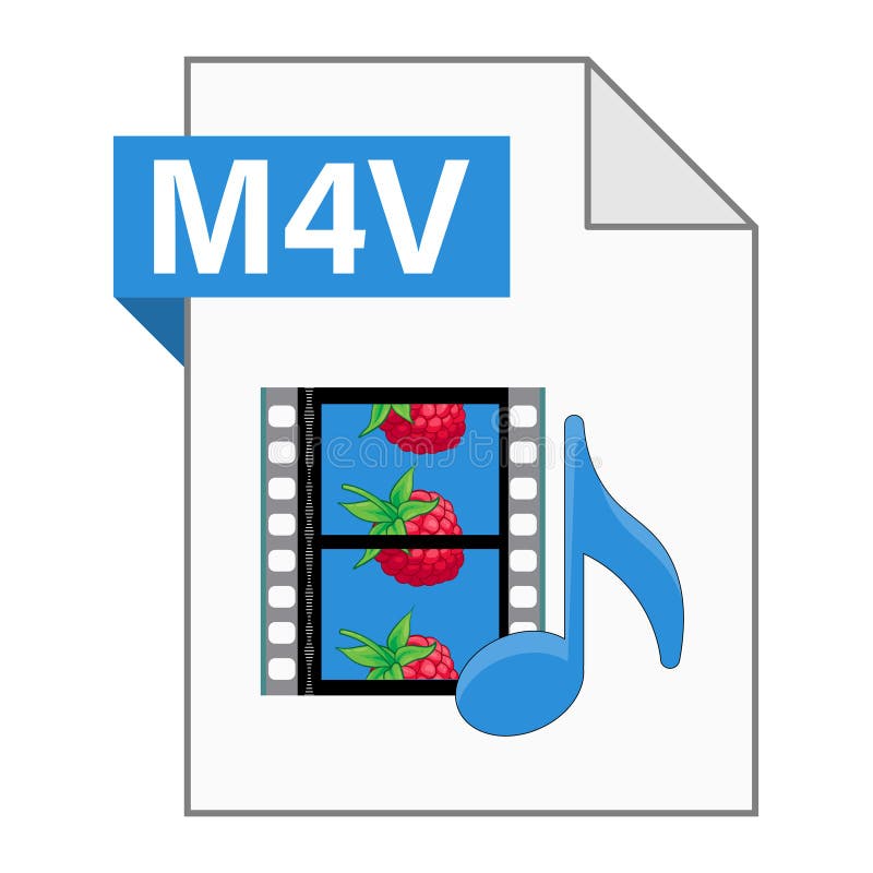 Modern Flat Design of M4V File Icon for Web Stock Vector - Illustration ...