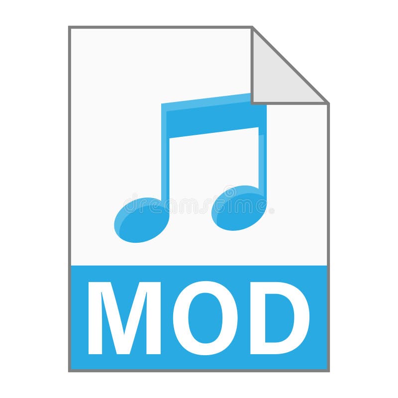Modern Flat Design of MOD File Icon for Web Stock Vector - Illustration ...