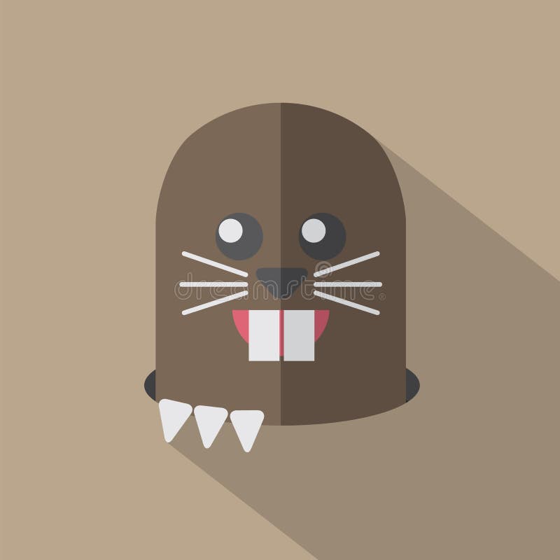 Modern Flat Design Mole Icon Stock Vector - Illustration of soil ...