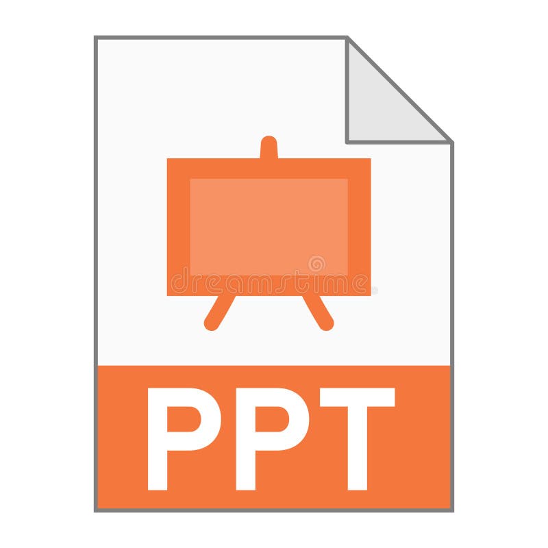 Modern Flat Design of PPT File Icon for Web Stock Vector - Illustration ...
