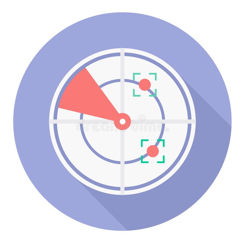 Modern Flat Design Radar Icon for Navigation and Detection Applications ...
