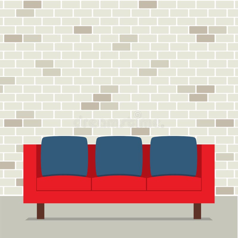 Modern Flat Design Sofa Interior Stock Vector - Illustration of ...