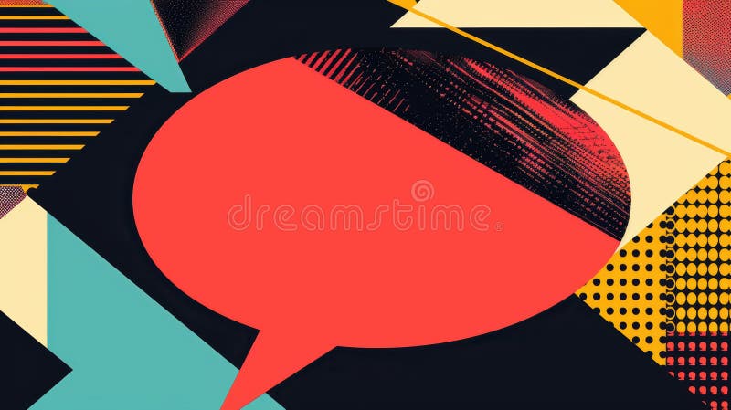 Modern Flat Design Speech Bubble on Bold Monochrome Geometric ...