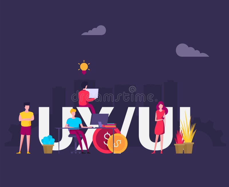 Modern Flat Design Template of Ux, Ui Design. Concept with People ...