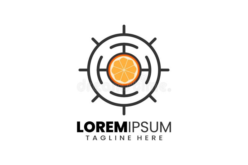 Shoot Target Goal with Orange Fruit Logo Template Stock Vector ...