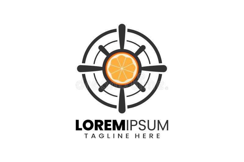 Shoot Target Goal with Orange Fruit Logo Template Stock Vector ...