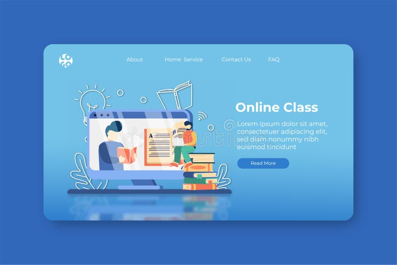 Modern Flat Design Vector Illustration. Online Classroom Landing Page and Web Banner Template ...