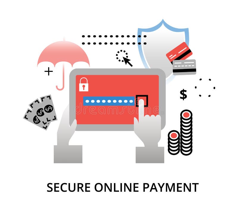Secure Online Payment Concept Stock Vector - Illustration of alarm ...