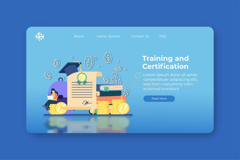 Modern Flat Design Vector Illustration. Training and Certification Landing Page and Web Banner ...