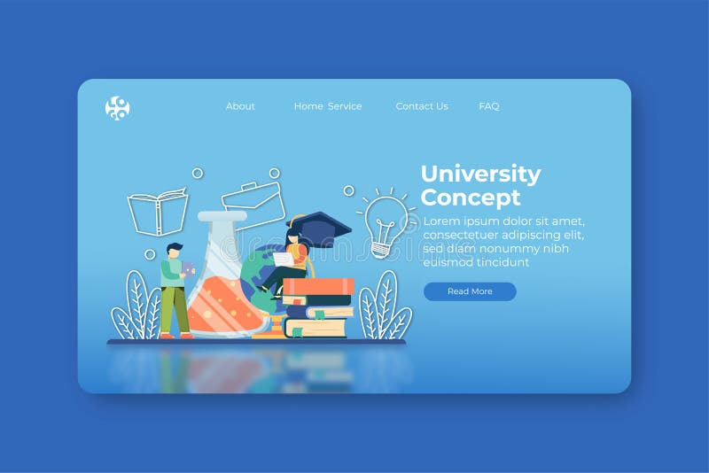 Modern Flat Design Vector Illustration. University or Collage Landing ...