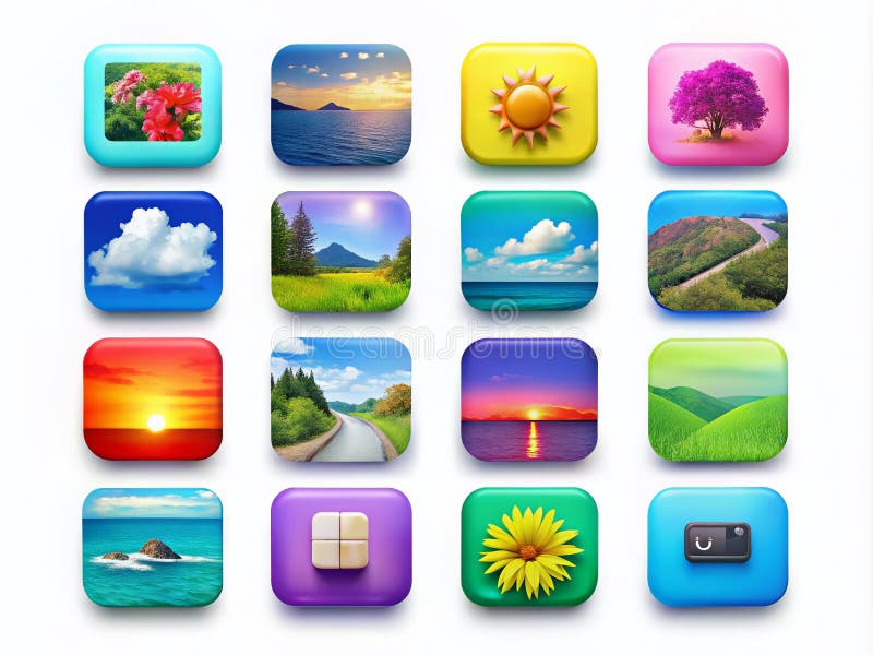 Modern Flat Directory Snapshot Buttons for Web Design App Interfaces ...