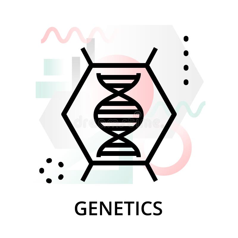 Concept of Genetics Icon on Abstract Background Stock Vector ...