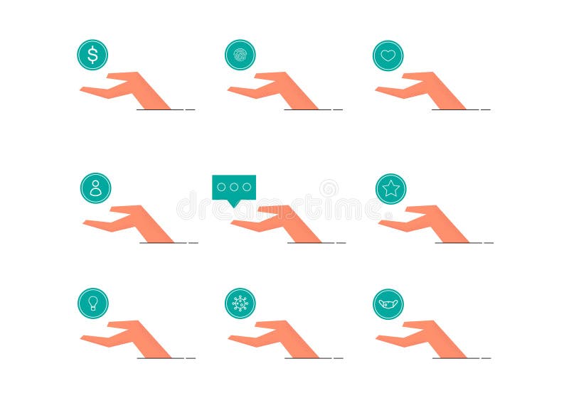 Modern Flat Hand Icon Set,modern,hand,Vector Stock Vector ...