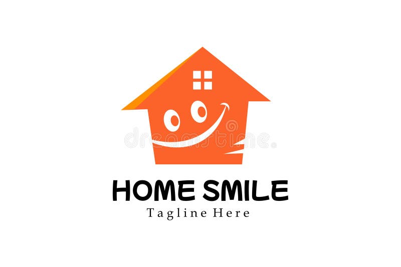 Modern Flat Home Logo with Smile Logo Template Stock Vector ...