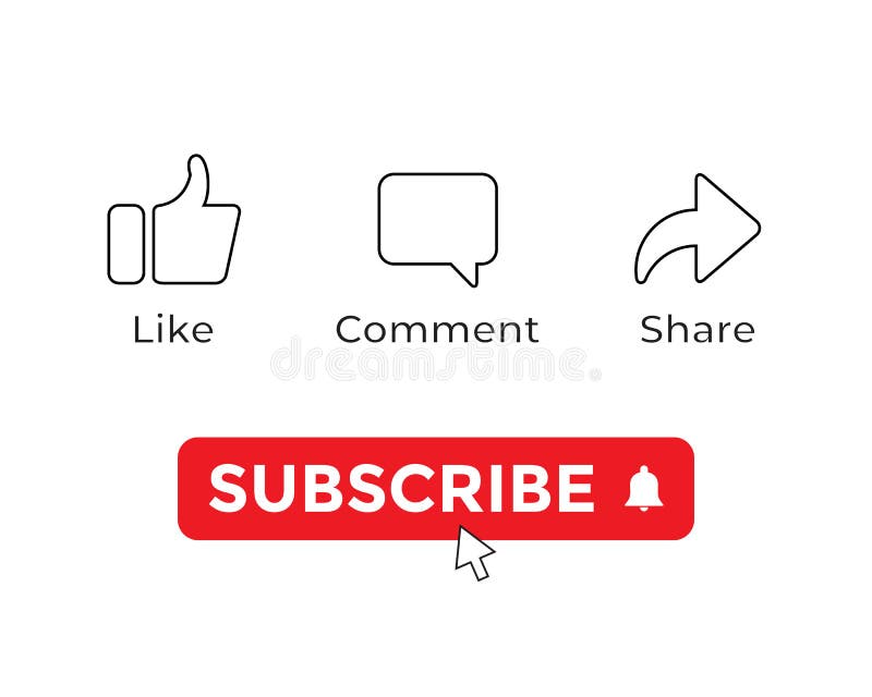 Modern 3d Like, Comment, and Subscribe Button. Channel Subscription ...