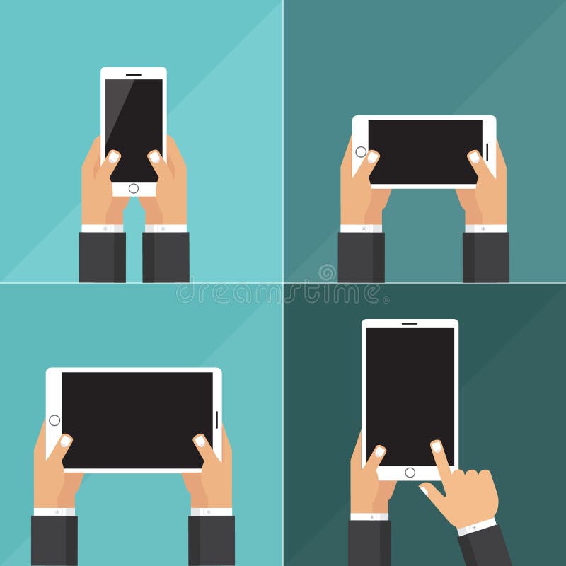 Modern Flat Icons Vector Collection of Mobile Phone and Digital Tablet ...