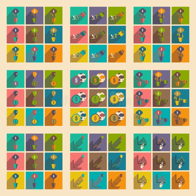 Modern Flat Icons Vector Collection With Shadow Economy Money Income ... Modern Flat Icons Vector Collection With Shadow Economy Money Income ...