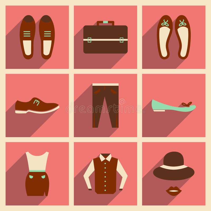 Modern Flat Icons Vector Collection with Shadow Fashion Stock Vector ...