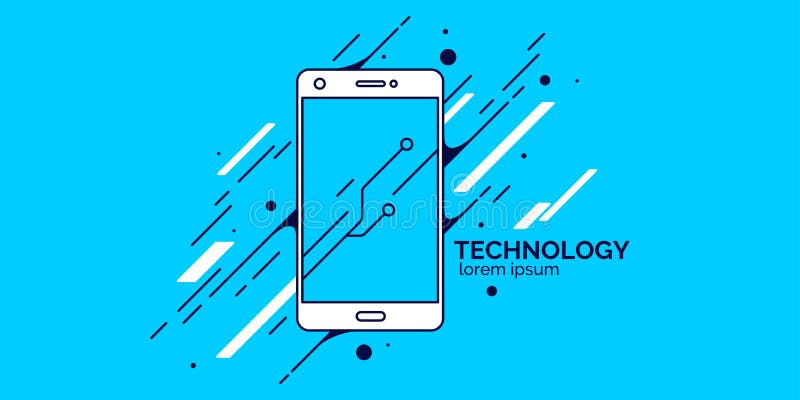 Modern Flat Illustration with Electronic Device. Vector Banner. Stock ...