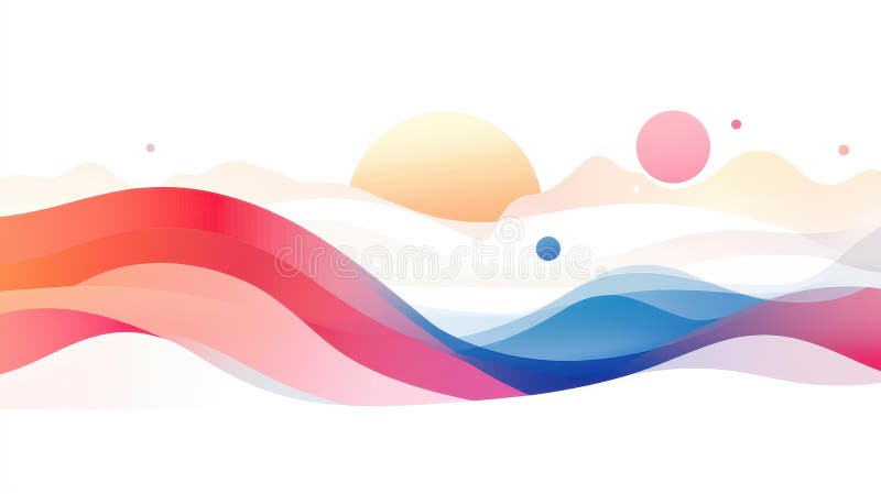 Modern Flat Illustration Featuring Geometric Degrade Lines in a Vibrant ...