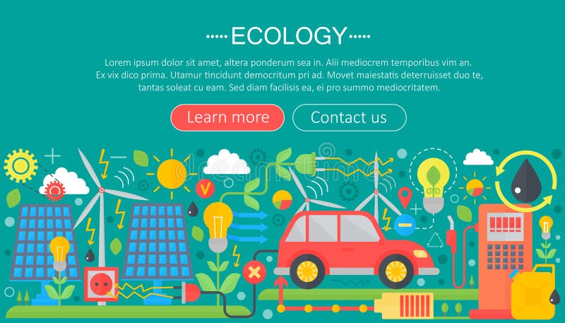Modern Flat Infographic Ecology Concept. Green Energy Alternative Fuel ...