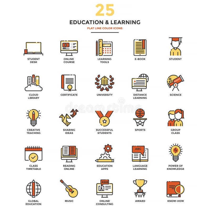 Flat line Modern Concepts stock vector. Illustration of research - 74820555