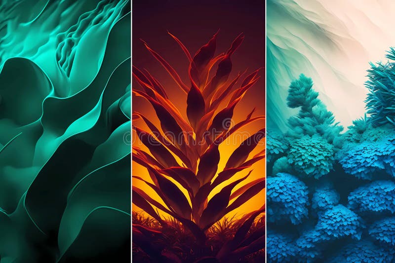 Modern Flat Nature Background. Generative Ai Design Stock Illustration ...