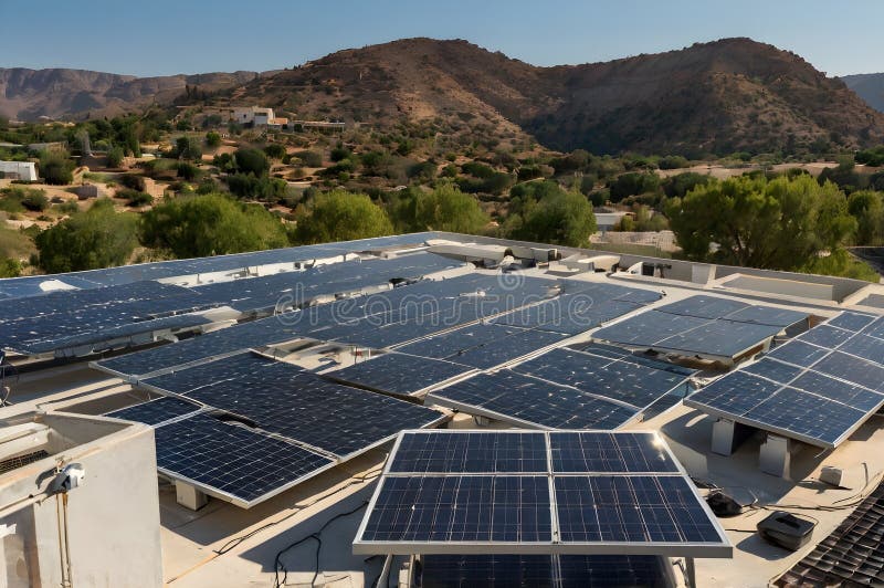 Modern Sustainable Home with Solar Panels on the Roof, Eco-friendly ...