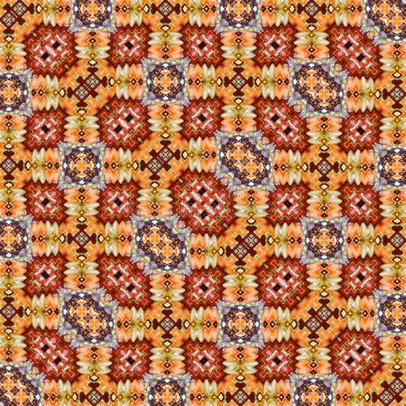 Modern Flat Rug. Eastern Style Elements in Autumn Colors Stock ...