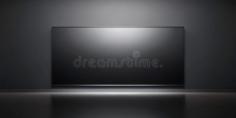 Modern Flat Screen Television on a Dark Wall in a Minimalist Room ...