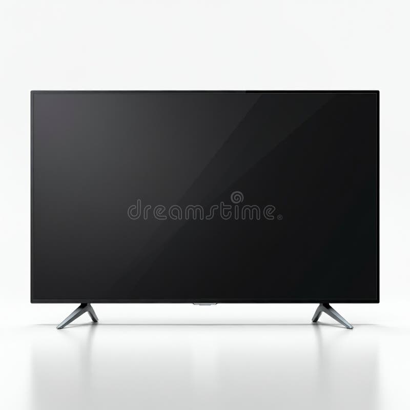 Modern Flat-screen Television with a Large Black Display. Supported by ...