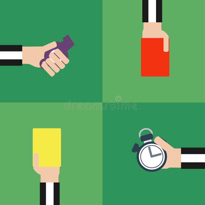 Modern Flat Set Football Referee Stock Vector - Illustration of referee ...