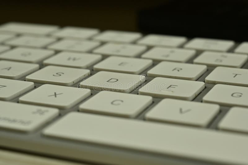 Modern Flat Silver Computer Keyboard View Stock Photo - Image of ...