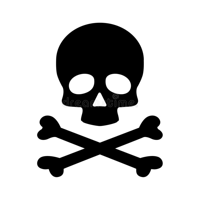 Modern Flat Skull Crossbones Icon Isolated on Black Background Stock ... Modern Flat Skull Crossbones Icon Isolated on Black Background Stock ...