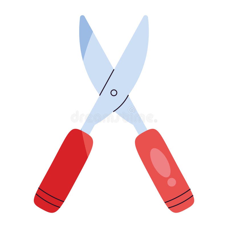 Modern Flat Style Scissors Illustration for Office and Craft Use Stock ...