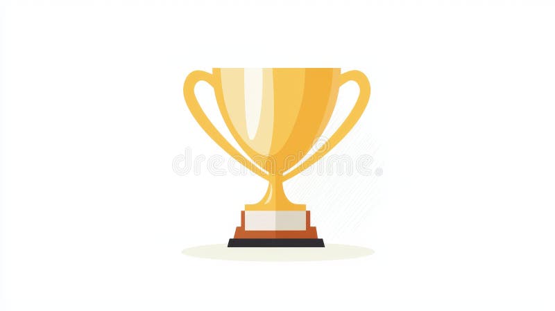 Modern Flat Style Trophy Icon Featuring a Trophy Cup on a White ...