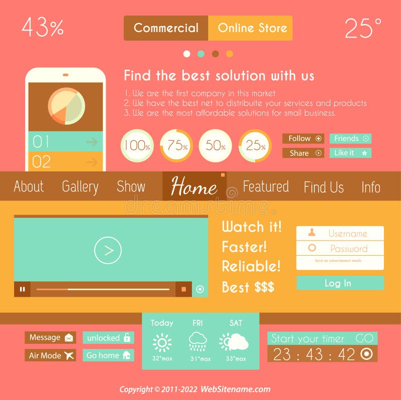 Modern UI Flat Style Infographic Layout for Data Display Stock Vector ...