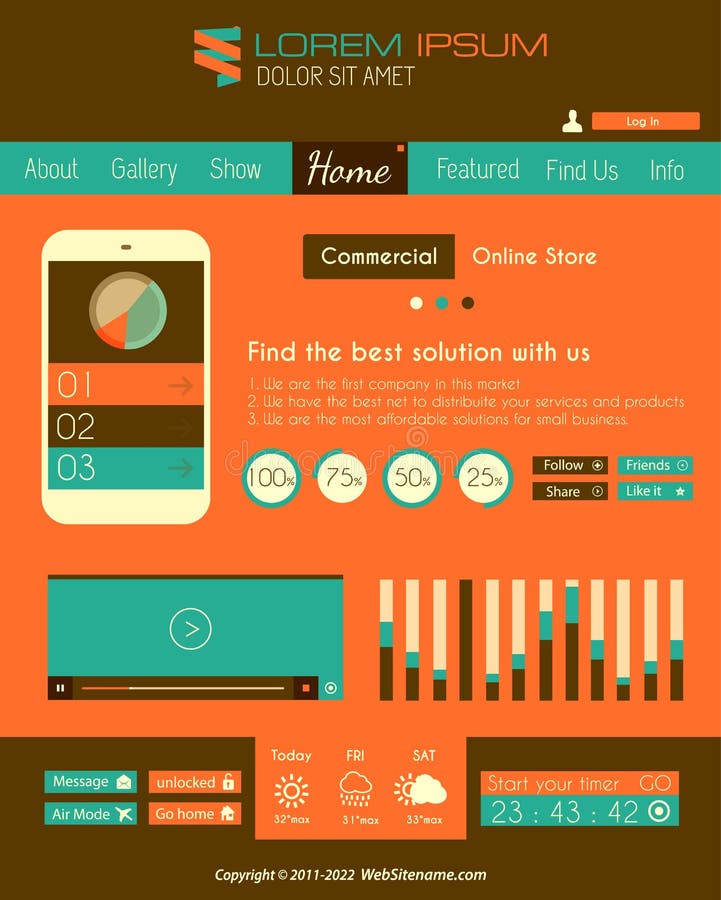 Modern UI Flat Style Infographic Layout for Data Display Stock Vector ...