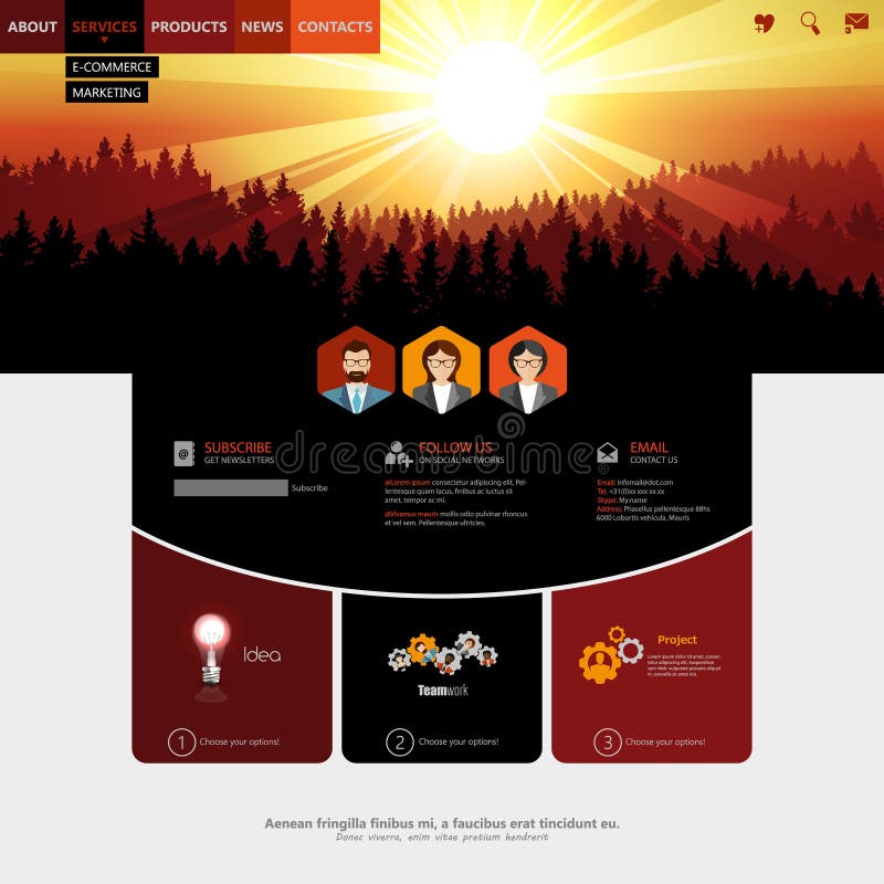 Modern Flat Style Website Design /autumn Theme/ Vector EPS10 Stock ...